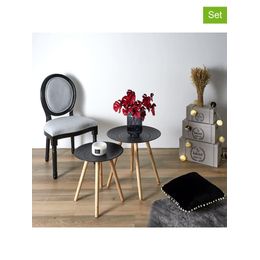 Rétro Chic 2er-Set. Esszimmerstühle "Eleonor" in Grau - (B)48 x (H)96 x (T)46 cm - 67% | Sitzmoebel