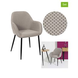 R&eacute;tro Chic 2er-Set: Sessel ''Atome'' in Grau - (B)55,7 x (H)85 x (T)59 cm - 67% | Sitzmoebel