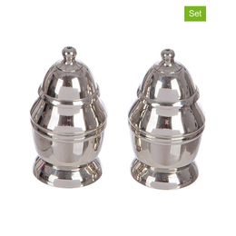 Gilde 2tlg. Set Salz-/ & Pfefferstreuer "Nova" in Silber - (H)7 cm - 10% | Gedeckter-tisch