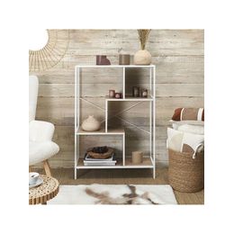 THE HOME DECO FACTORY Standregal in Hellbraun/ Weiß - (B)80 x (H)113 x (T)30 cm - 60% | Regale