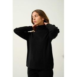 AUTHENTIC CASHMERE Kaschmir-Rollkragenpullover "Cheviot" in Schwarz - 48% | Gr&ouml;&szlig;e L | Damen-pullover-cardigans