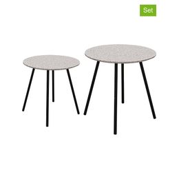 R&eacute;tro Chic 2er-Set: Beistelltische in Grau/ Schwarz - 63% | Tische