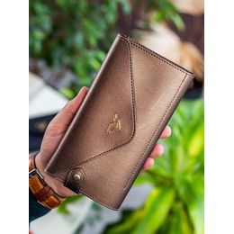 BAGmori Leder-Geldb&ouml;rse in Hellbraun - (B)20 x (H)10 x (T)3 cm - 75% | Portemonnaies-etuis