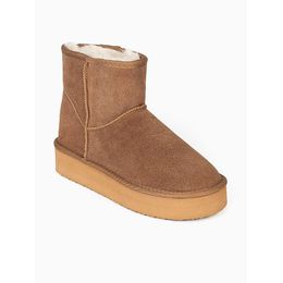 Gooce Leder-Winterboots "Thimble" in Hellbraun - 56% | Gr&ouml;&szlig;e 39 | Damen-stiefel