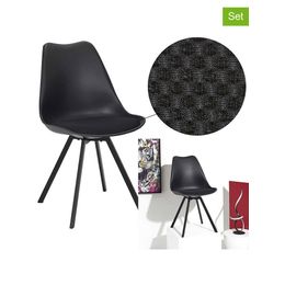 R&eacute;tro Chic 4er-Set: St&uuml;hle ''Atome'' in Schwarz - (B)47 x (H)82 x (T)52 cm - 67% | Sitzmoebel