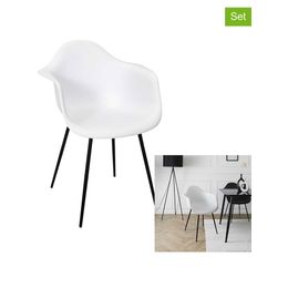 R&eacute;tro Chic 4er-Set: Sessel "Gustav" in Wei&szlig; - (B)62 x (H)85 x (T)59 cm - 67% | Sitzmoebel