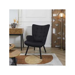R&eacute;tro Chic Sessel ''Giulia'' in Schwarz - (B)68 x (H)96 x (T)75 cm - 66% | Sitzmoebel