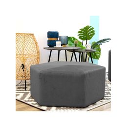 Rétro Chic Pouf "Giulia" in Grau - (B)75 x (H)30 x (T)75 cm - 63% | Sitzmoebel