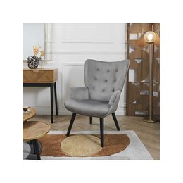 R&eacute;tro Chic Sessel ''Giulia'' in Grau - (B)68 x (H)96 x (T)75 cm - 66% | Sitzmoebel
