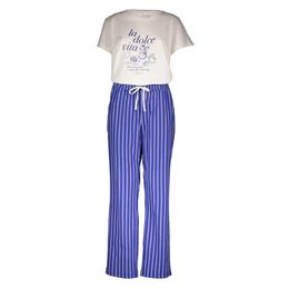 Vivance Pyjama in Wei&szlig;/ Blau - 54% | Gr&ouml;&szlig;e 36/38 | Damen-loungewear
