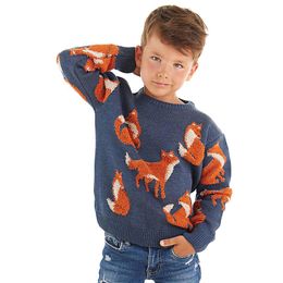 Denokids Pullover "Fox" in Dunkelblau - 56% | Gr&ouml;&szlig;e 116 | Kinder-pullover