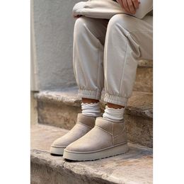 Trendyol Leder-Ankle-Boots in Beige - 60% | Gr&ouml;&szlig;e 40 | Stiefeletten