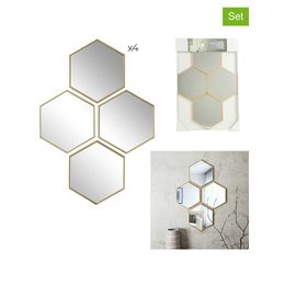 THE HOME DECO FACTORY 4er-Set: Spiegel in Gold - (B)23 x (H)20 cm - 56% | Spiegel