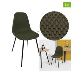 Rétro Chic 4er-Set: Stühle ''Atome'' in Khaki - (B)44 x (H)86 x (T)54 cm - 66% | Sitzmoebel