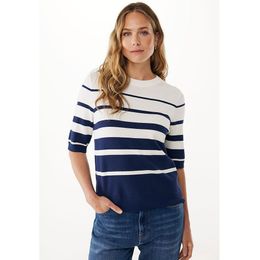 Mexx Pullover ''Aster'' in Weiß/ Dunkelblau - 55% | Größe XL | Damen-pullover-cardigans