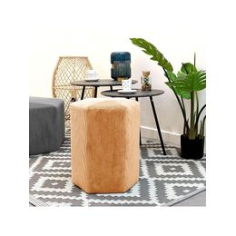 Rétro Chic Pouf "Giulia" in Senf - (H)35 x Ø 35 cm - 59% | Sitzmoebel
