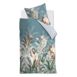 Beddinghouse Satin-Bettw&auml;sche-Set "Liese" in Hellblau/ Beige - 69% | Gr&ouml;&szlig;e 155x220 cm | Bettwaesche-bettwaren