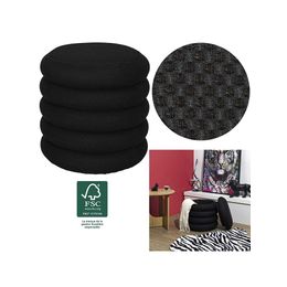 Rétro Chic Pouf ''Atome'' in Schwarz - (H)44 x Ø 38 cm - 63% | Sitzmoebel