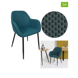 Rétro Chic 2er-Set: Sessel ''Atome'' in Petrol - (B)55,7 x (H)85 x (T)59 cm - 67% | Sitzmoebel