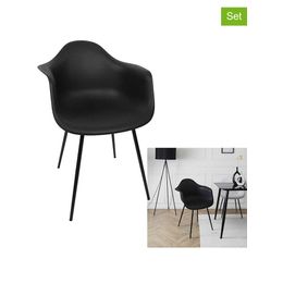 Rétro Chic 4er-Set: Sessel "Gustav" in Schwarz - (B)62 x (H)85 x (T)59 cm - 67% | Sitzmoebel