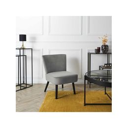 HYGGE Sessel "Giulia" in Grau - (B)55 x (H)76 x (T)63 cm - 72% | Sitzmoebel