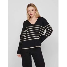Vila Pullover in Schwarz/ Wei&szlig; - 68% | Gr&ouml;&szlig;e L | Damen-pullover-cardigans