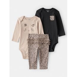 carter's 3tlg. Outfit in Beige/ Schwarz - 33% | Größe 62 | Baby-bodys