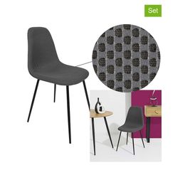 Rétro Chic 4er-Set: Stühle ''Atome'' in Grau - (B)44 x (H)86 x (T)54 cm - 66% | Sitzmoebel