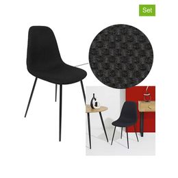 Rétro Chic 4er-Set: Stühle ''Atome'' in Schwarz - (B)44 x (H)86 x (T)54 cm - 66% | Sitzmoebel