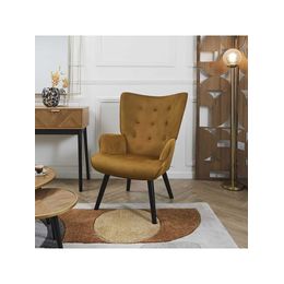 Rétro Chic Sessel ''Giulia'' in Gelb - (B)68 x (H)96 x (T)75 cm - 66% | Sitzmoebel