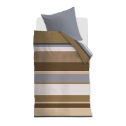 Beddinghouse Satin-Bettw&auml;sche-Set "Ines" in Beige/ Braun - 75% | Gr&ouml;&szlig;e 155x220 cm | Bettwaesche-bettwaren