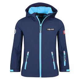 Trollkids Softshelljacke "Oslofjord" in Dunkelblau/ Hellblau - 36% | Gr&ouml;&szlig;e 152 | Kinder-outdoor-jacken