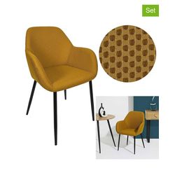 Rétro Chic 2er-Set: Sessel ''Atome'' in Ocker - (B)55,7 x (H)85 x (T)59 cm - 67% | Sitzmoebel