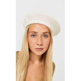 Lucky Bees Baskenmütze mit Wollanteil in Creme - 74% | Damen-muetzen-caps