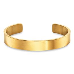 Armspange Bruno Banani "Schmuck Geschenk Edelstahlarmspange gelbgoldfarben", gelbgoldfarben, Armbänder, Damen, Edelstahl, Armspange