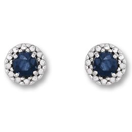 Paar Ohrh&auml;nger ONE ELEMENT "Safir Ohrringe Ohrstecker aus 333 Wei&szlig;gold", silber, Ohrringe, Damen, Damen, Gold Wei&szlig;gold 333, Gold, Wei&szlig;gold 333