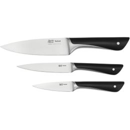 Messer-Set Tefal "K267S3 Jamie Oliver", grau (schwarz, edelstahlfarben), Edelstahl, Kochmesser-Sets, hohe Leistung, unverwechselbares Design, widerstandsfähig/langlebig