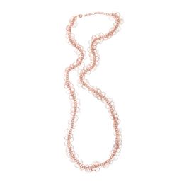 Lange Kette "Paula", Damen, Gr. onesize, Metall, rosa (rosegold), Collezione Alessandro, Basic, Halsketten, mit 100 kleinen Ringen