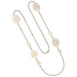 Collier Jobo "Statement Kette mit Zwischenelementen", ros&eacute;goldfarben, Halsketten, Damen, Edelstahl, L: 90, Collier, Edelstahl 90 cm
