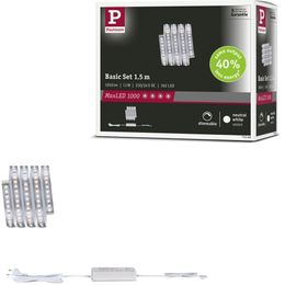 Paulmann LED-Streifen "MaxLED 1000 LED Strip Neutralweiß Basisset", silber (silberfarben), Dioden 192 Stk., Gesamtlänge 1,5m, Lichterketten, LED-Streifen