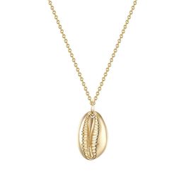Glanzst&uuml;cke M&uuml;nchen Kette mit Anh&auml;nger GLANZST&Uuml;CKE M&Uuml;NCHEN "GSM107", gelbgold, Halsketten, Damen, 40,0cm Basiskette + 5,0cm Verl&auml;ngerung, Silber 925 (Sterlingsilber), B: 1,3mm, mit Muschel Motiv, B:1,3mm