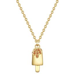 Glanzst&uuml;cke M&uuml;nchen Kette mit Anh&auml;nger GLANZST&Uuml;CKE M&Uuml;NCHEN "LLL19", gelbgold, Halsketten, Jungen, 35,0cm Basiskette + 7,5cm Verl&auml;ngerung,mit Zirkonia, Silber 925 (Sterlingsilber), Kette mit Anh&auml;nger Sterling Silber gelbgold Zirkonia ros&eacute;