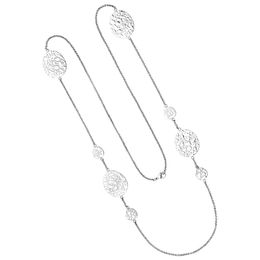 Collier Jobo "Statement Kette mit Zwischenelementen", edelstahlfarben, Halsketten, Damen, Edelstahl, L: 90, Collier, Edelstahl 90 cm