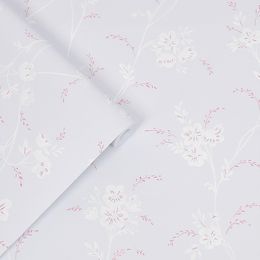 Vliestapete Laura Ashley "Eva Floral Sugared Grey", grau, B:0,52m L:10m, Vlies, Tapeten, 10mx52cm