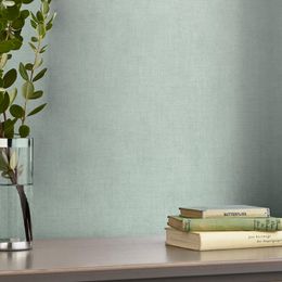 Vliestapete Laura Ashley "Uni Duck Egg", gr&uuml;n, B:0,52m H:10m L:10m, Vlies, Tapeten, 10mx52cm (ca. 5m2)