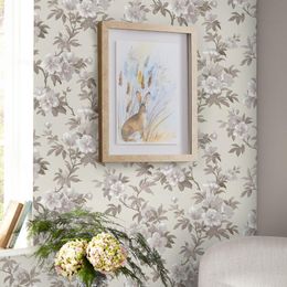 Vliestapete Laura Ashley "Rosamund Natural", beige (naturel), B:0,52m L:10m, Vlies, Tapeten, 10mx52cm (ca. 5m2)