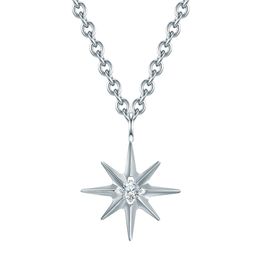 Kette mit Anh&auml;nger EASTSIDE "ES463", silber, Halsketten, Damen, 40,0cm Basiskette + 5,0cm Verl&auml;ngerung,mit Zirkonia, Edelstahl, aus Edelstahl