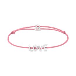 Armband ECHTZEIT "Schmuck Geschenk Edelstahl-Nylon-Armband Love Letters", edelstahlfarben, rosa, Armb&auml;nder, Damen, 21cm, Edelstahl Nylon, Edelstahl, Nylon, Armband
