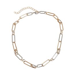 Edelstahlkette Urban Classics "Urban Classics Unisex Color Mix Necklace", gold, silber, Halsketten, Damen, onesize, Baumwolle, Edelstahlkette