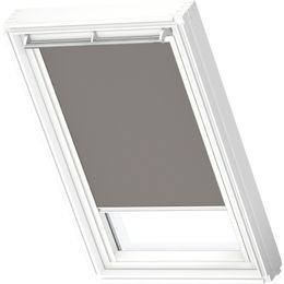 Verdunklungsrollo Velux "DKL 0705SWL", grau (grau, alufarben), U08, stufenlos positionierbar, Polyester, Rollos, Verdunklungsrollo, Stoff grau mit alufarbenen F&uuml;hrungsschienen & Griffleiste